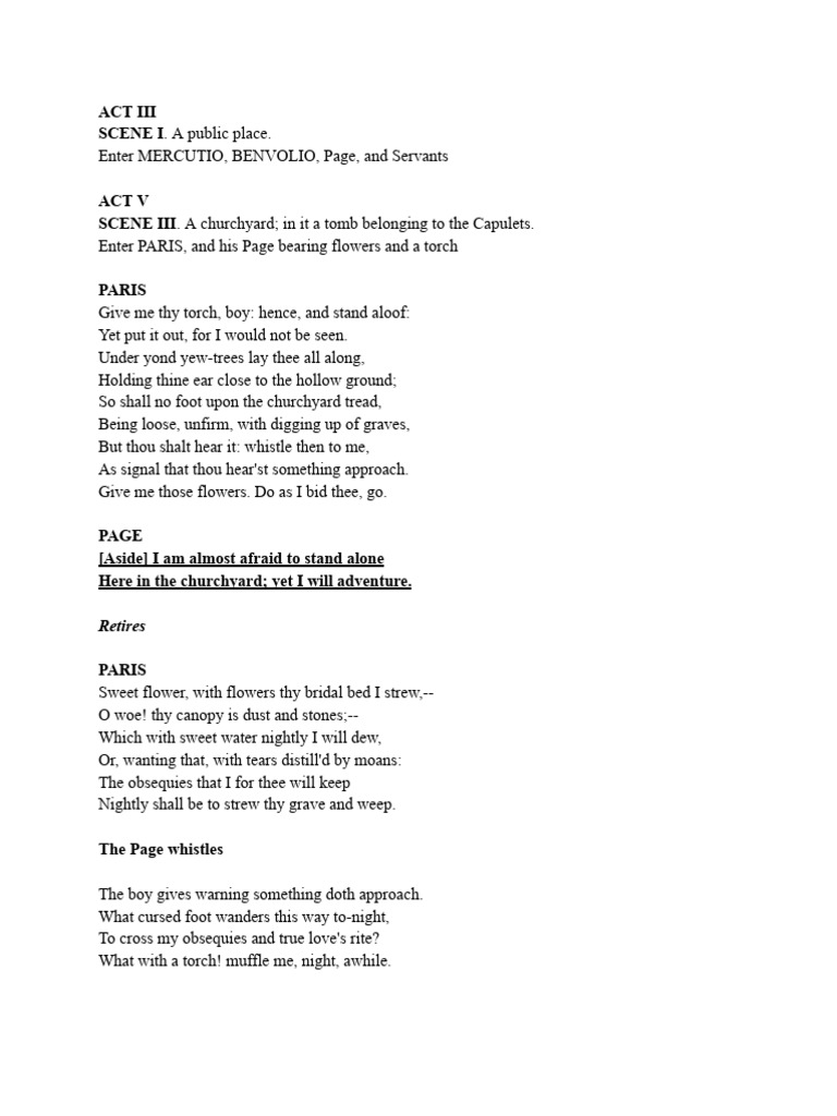 "Romeo and Juliet: Tragic Final Confrontation" | PDF