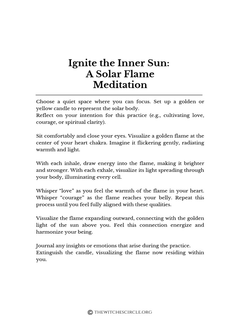 Solar Flame Meditation Guide | PDF