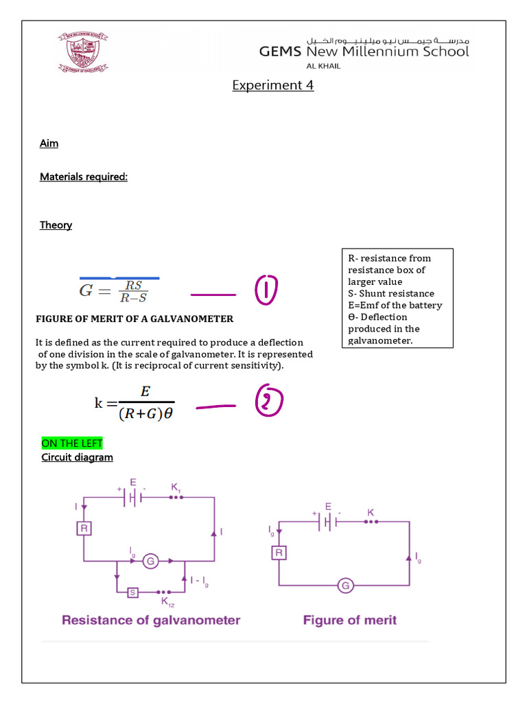 Galvanometer Resistance Guide | PDF | Electrical Engineering | Electricity