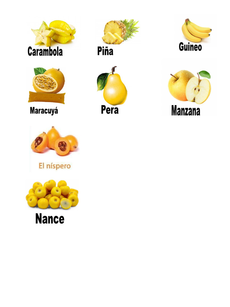 Frutas Amarillas Español | PDF