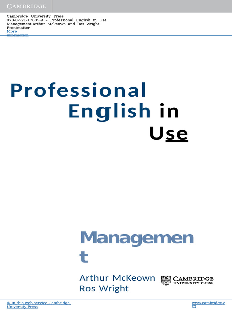 Professional English in Use | PDF