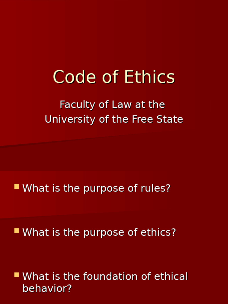 Code of Ethics Eng 1 | PDF | Dignity | Integrity