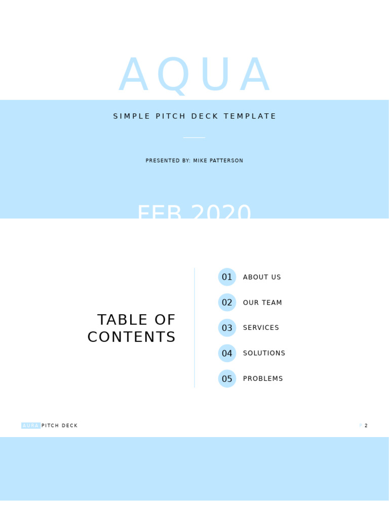 Aura Pitch Deck Template Overview | PDF | Swot Analysis | Data