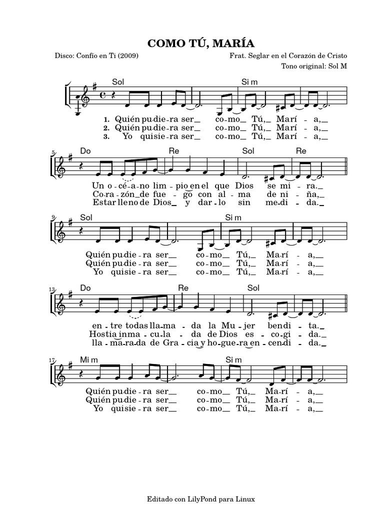 Canción Litúrgica: Como Tú, María | PDF