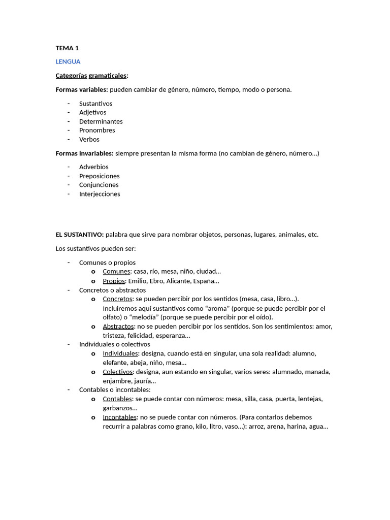 Categorías Gramaticales en Español | PDF | Adverbio | Adjetivo