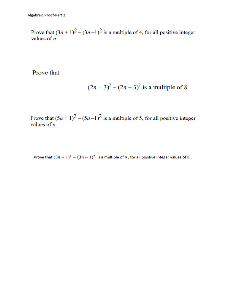 Algebraic Proof-Part 2 | PDF