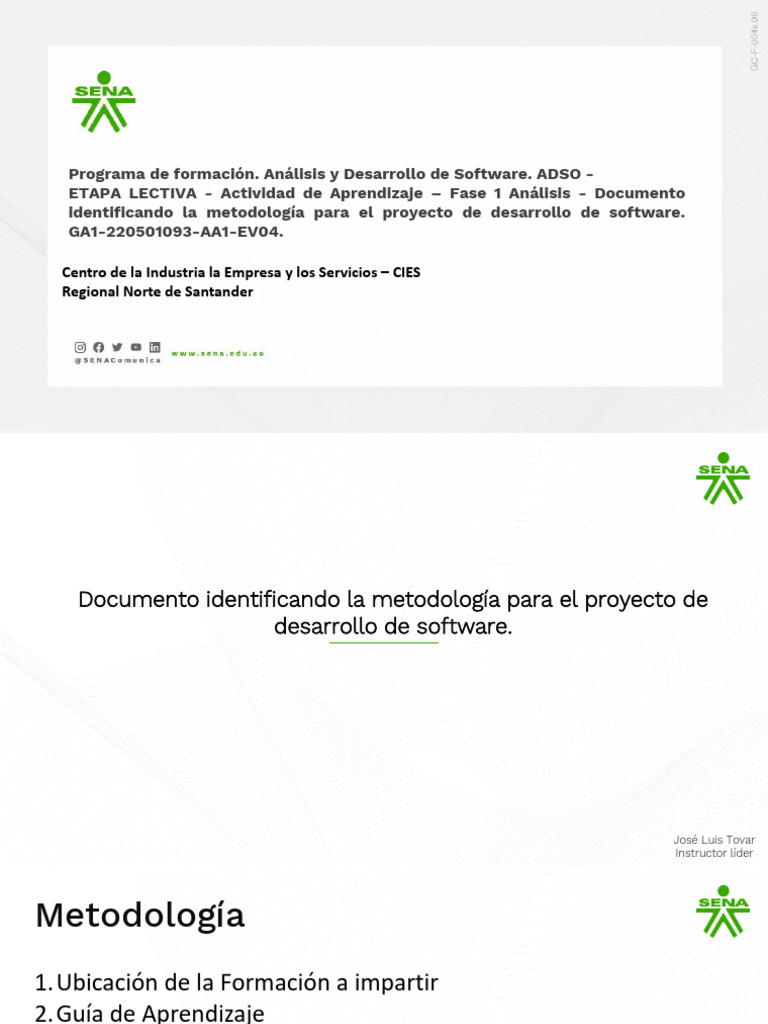 GC-F-004 - Documento Identificando La Metodología para El Proyecto de Desarrollo de Software | PDF