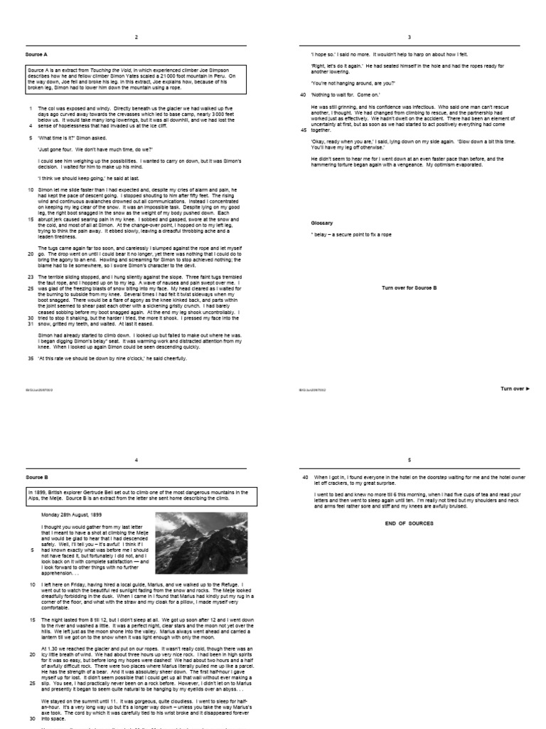 English Language INSERT | PDF | Mountaineering
