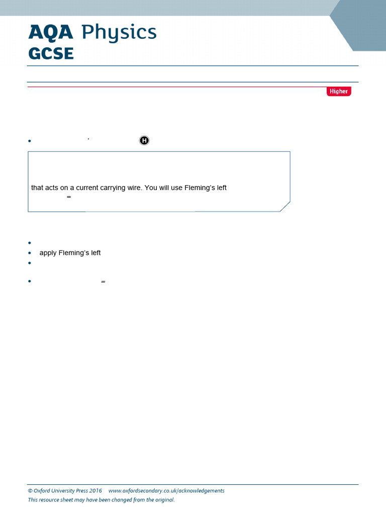 Force On A Current-Carrying Wire F BIL | PDF | Magnetic Field | Force