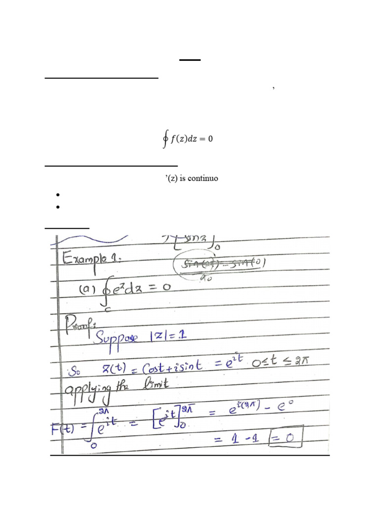 Cauchy Integral Theorem Explained | PDF