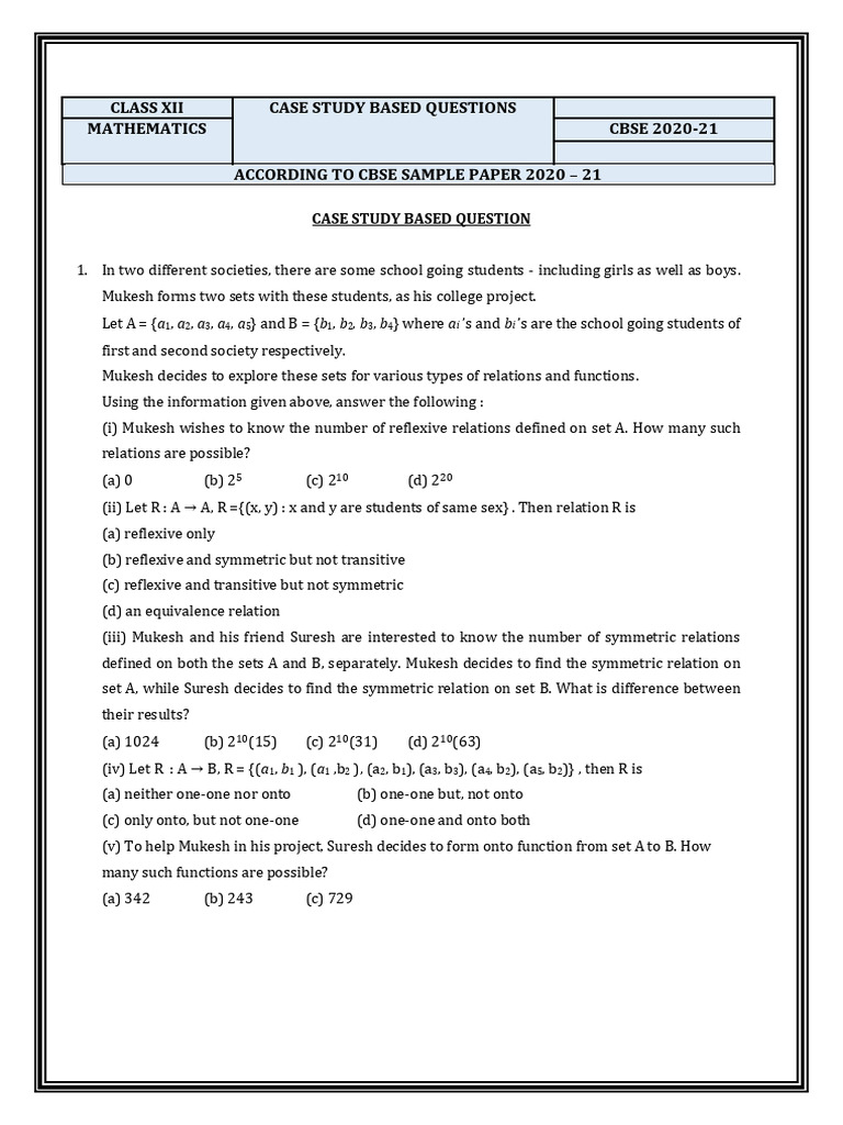 Case Study Based Questions | PDF | Area | Length