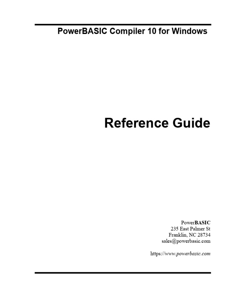 PowerBASIC Compiler For Windows v10.0 | PDF | Command Line Interface | Assembly Language