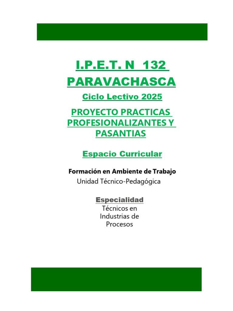 PROYECTO PASANTIAS 7B IPET 132 2025 | PDF | Reciclaje | Sustentabilidad
