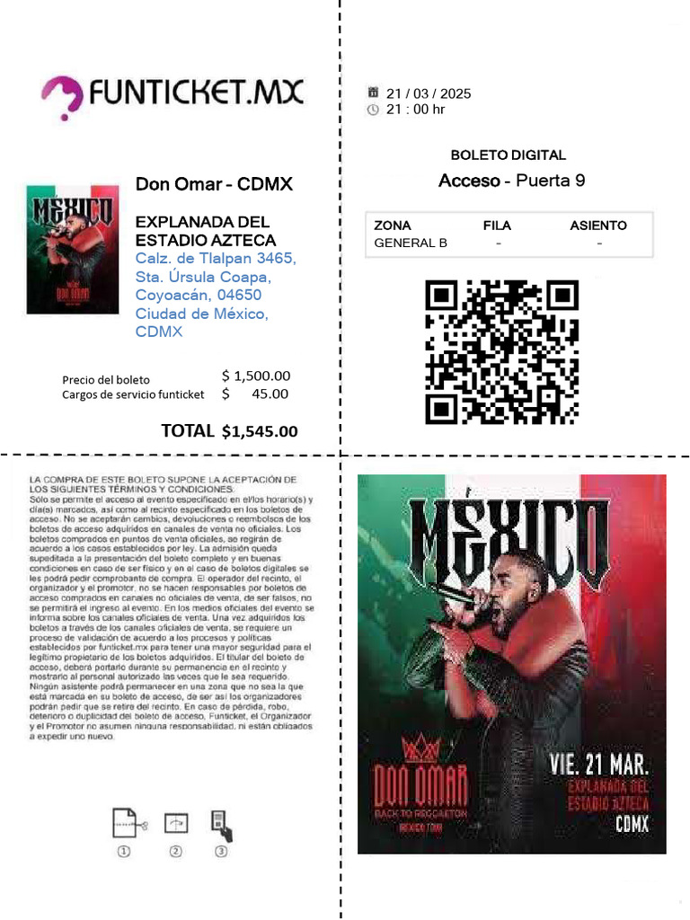 Don Omar 21 de Marzo Genneral B | PDF