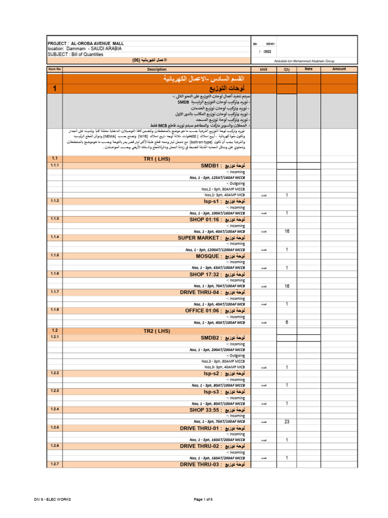Electrical Boq | PDF