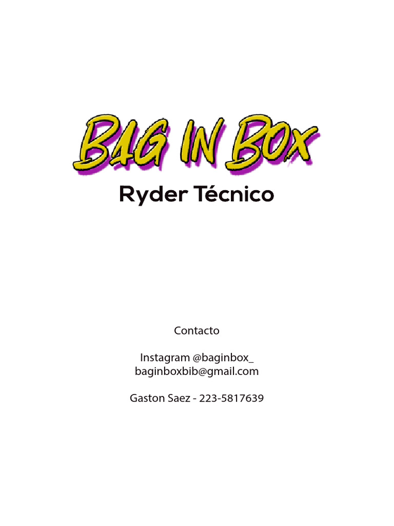 Ryder Técnico Bag in Box - Op4.1 | PDF | Tecnología de sonido | Ingeniería de audio