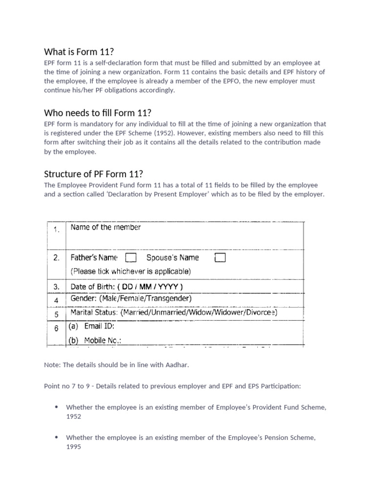 Understanding EPF Form 11 Requirements | PDF | Government | Government ...