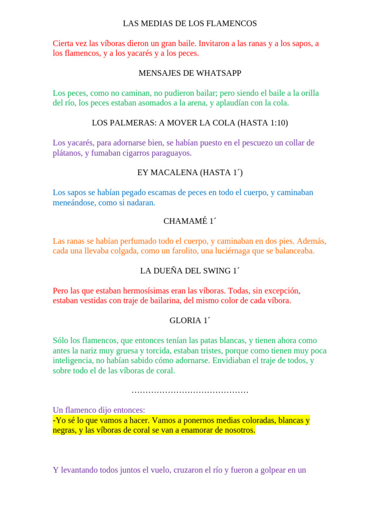 Las Medias de Los Flamencos Música | PDF