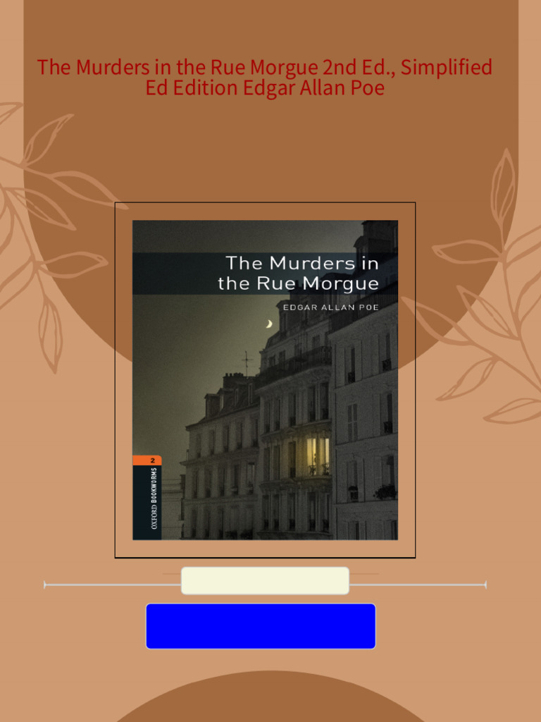 The Murders in The Rue Morgue 2nd Ed., Simplified Ed Edition Edgar ...