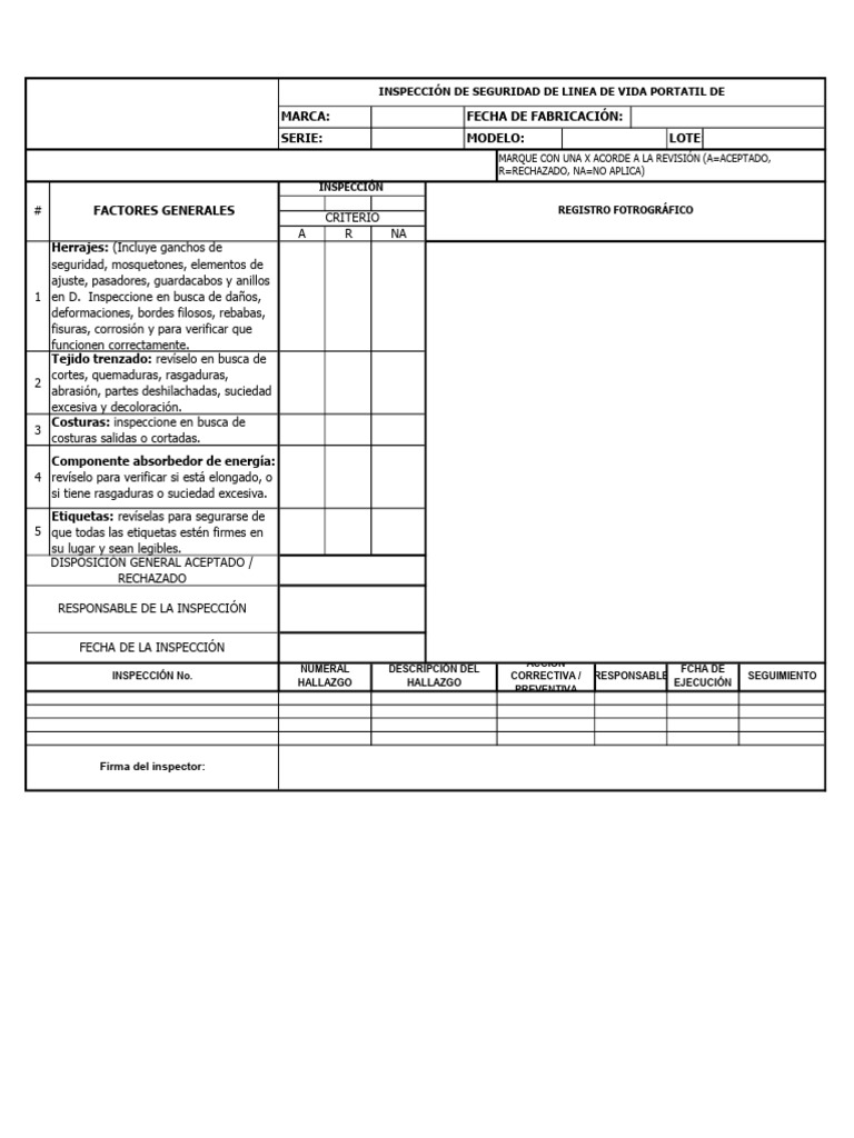 Formato Inspección LVVP | PDF
