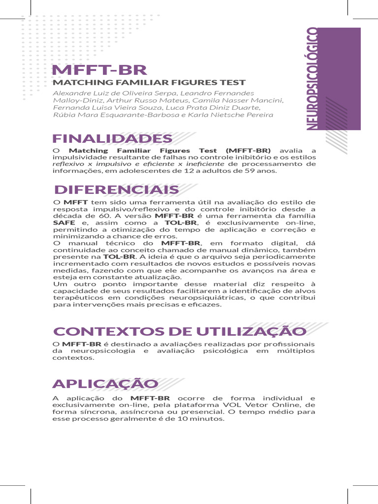 lâmina-mfft-BR | PDF | Neuropsicologia | Internet