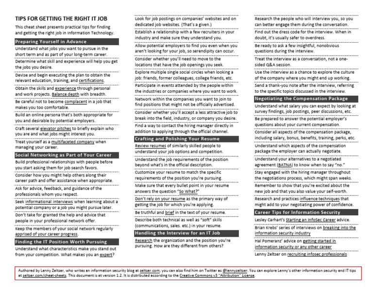 Tips For Getting The Right IT Job | PDF | Résumé | Salary