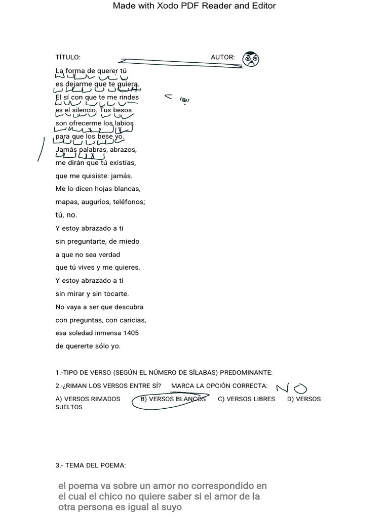 La forma de querer tú: un poema de amor | PDF