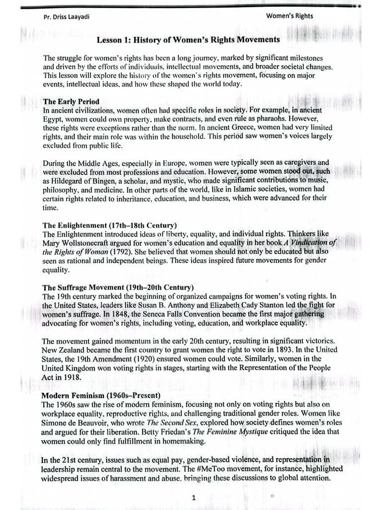 Women's Rights 1 | PDF
