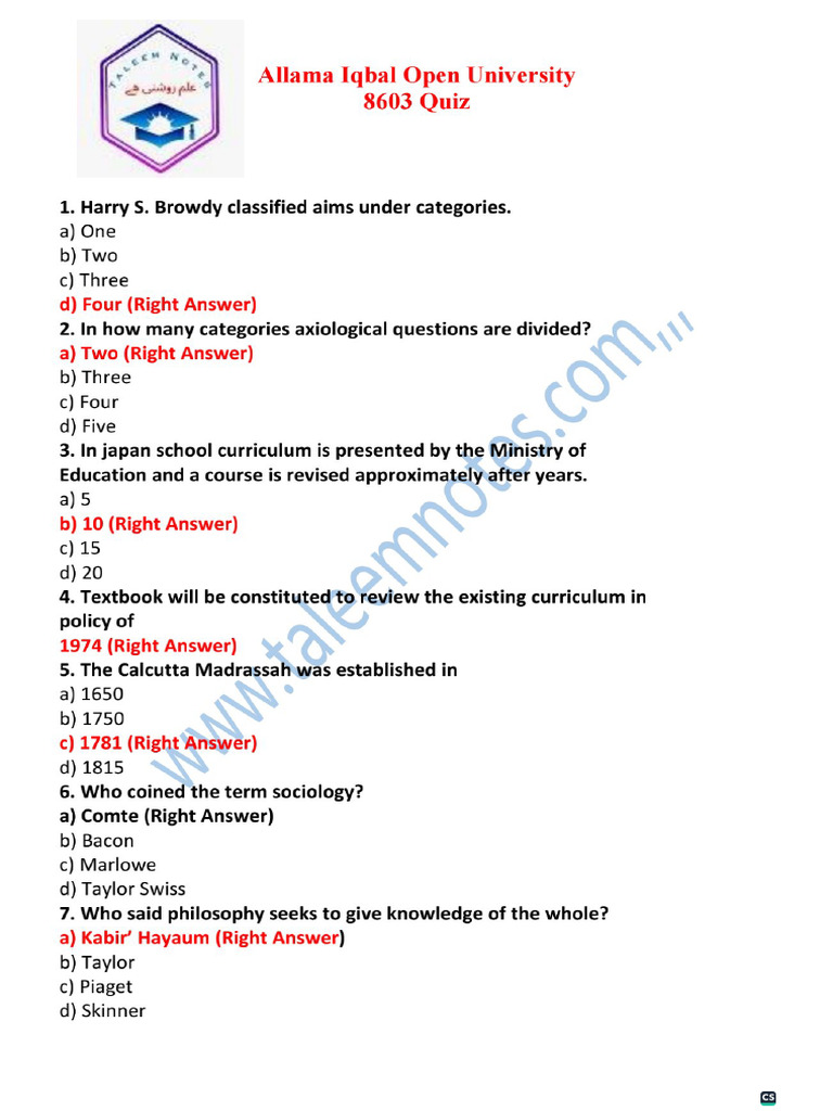 8603 Solved - Quiz | PDF