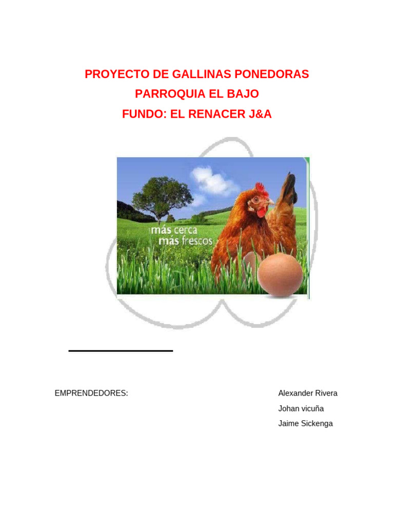 Proyecto de Gallinas Ponedoras | PDF | Agua | Detergente