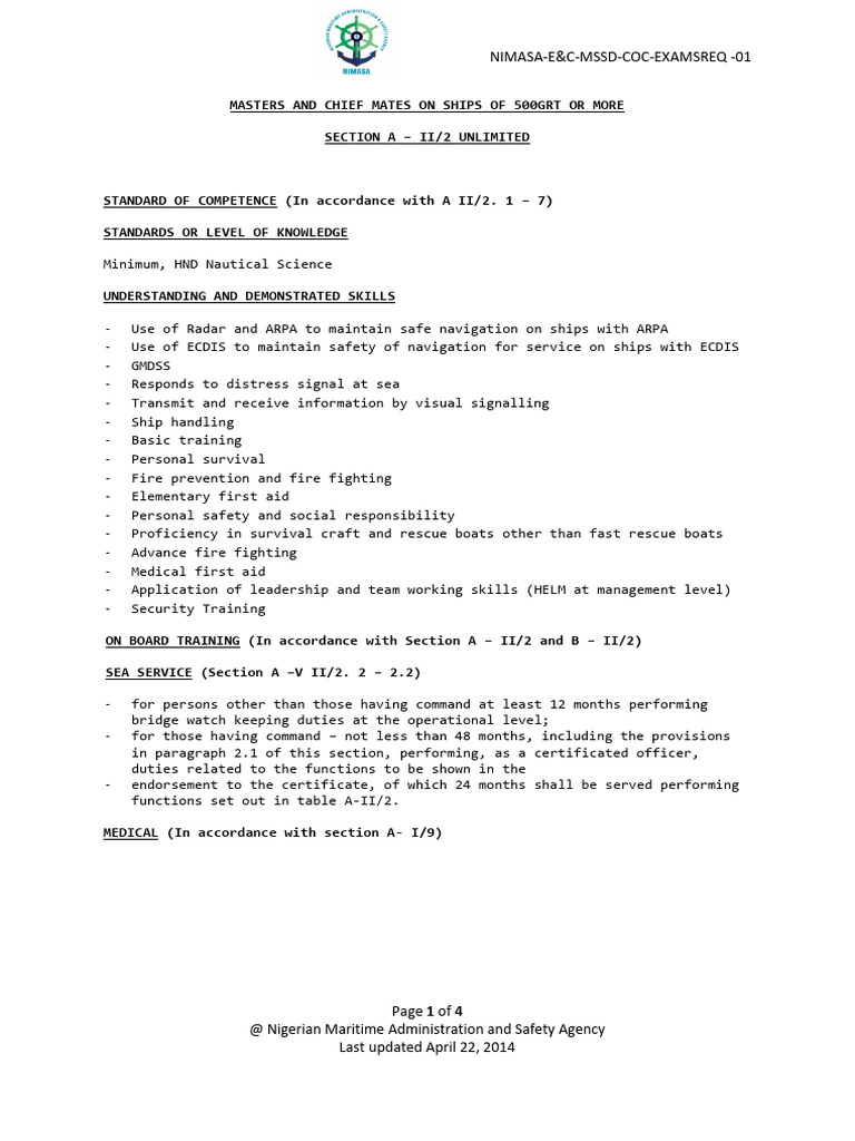 Masters and Chief Mates Officers1 | PDF