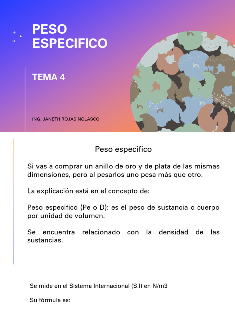 Tema 4 Peso Especifico | PDF