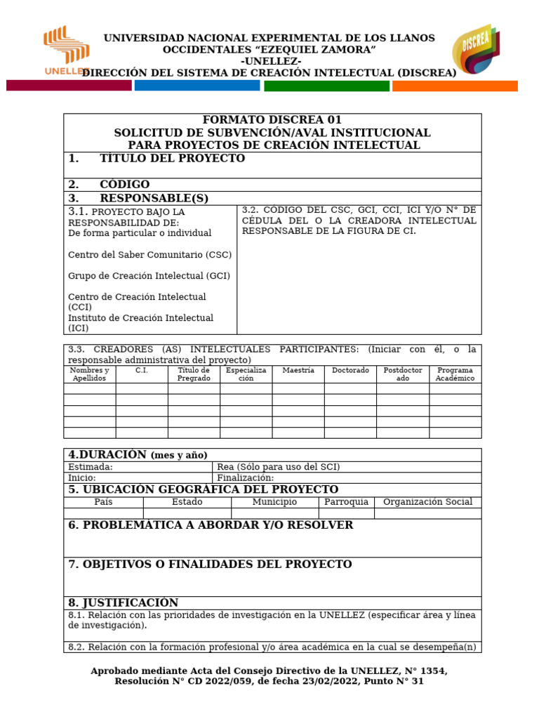 01.PCI (Formato PCI DISCREA 01 (2022) | PDF