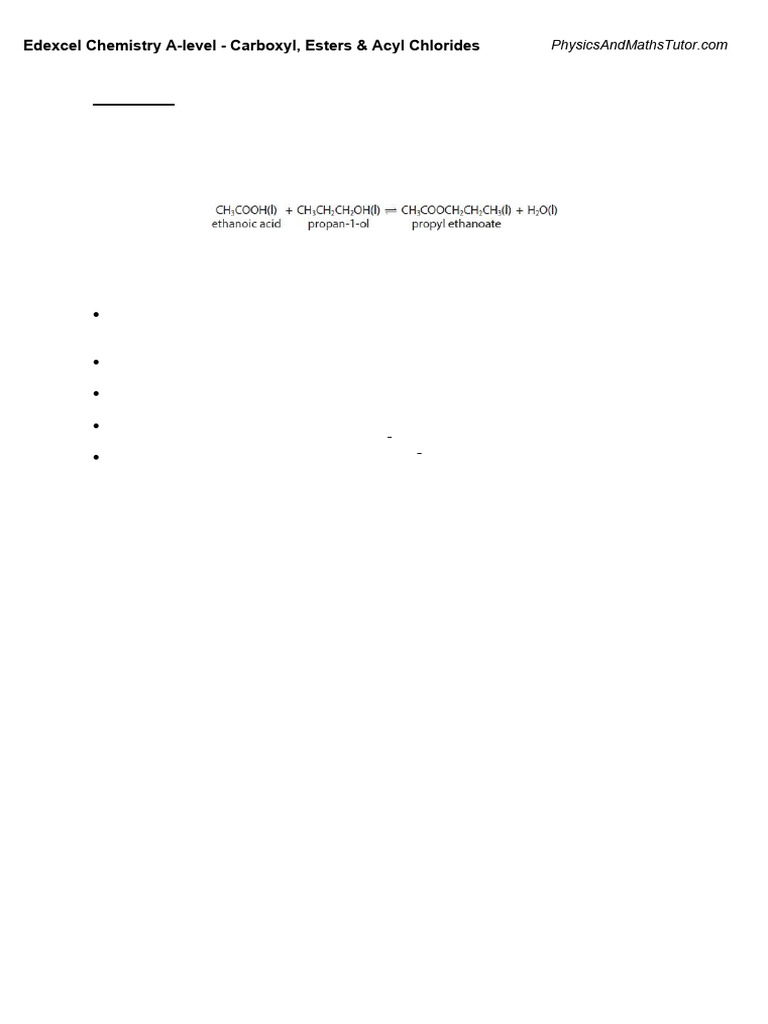 Carboxyl, Esters & Acyl Chlorides | PDF | Ester | Acid