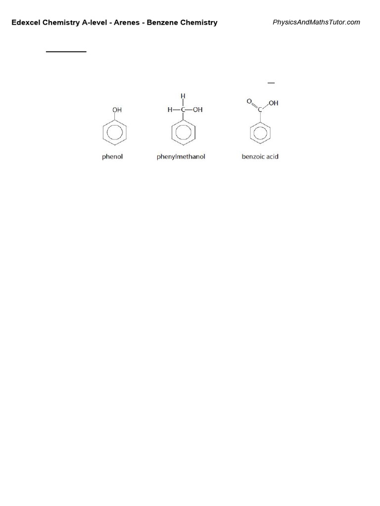 A-Level Chemistry: Aromatic Compounds Analysis | PDF | Benzene ...