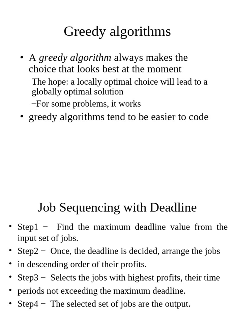 Job Sequencing Problem With Deadlines | PDF
