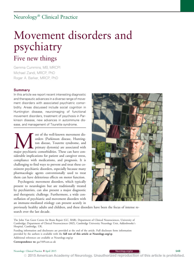 Movement Disorders and Psychiatry - Five New Things | PDF | Tourette ...