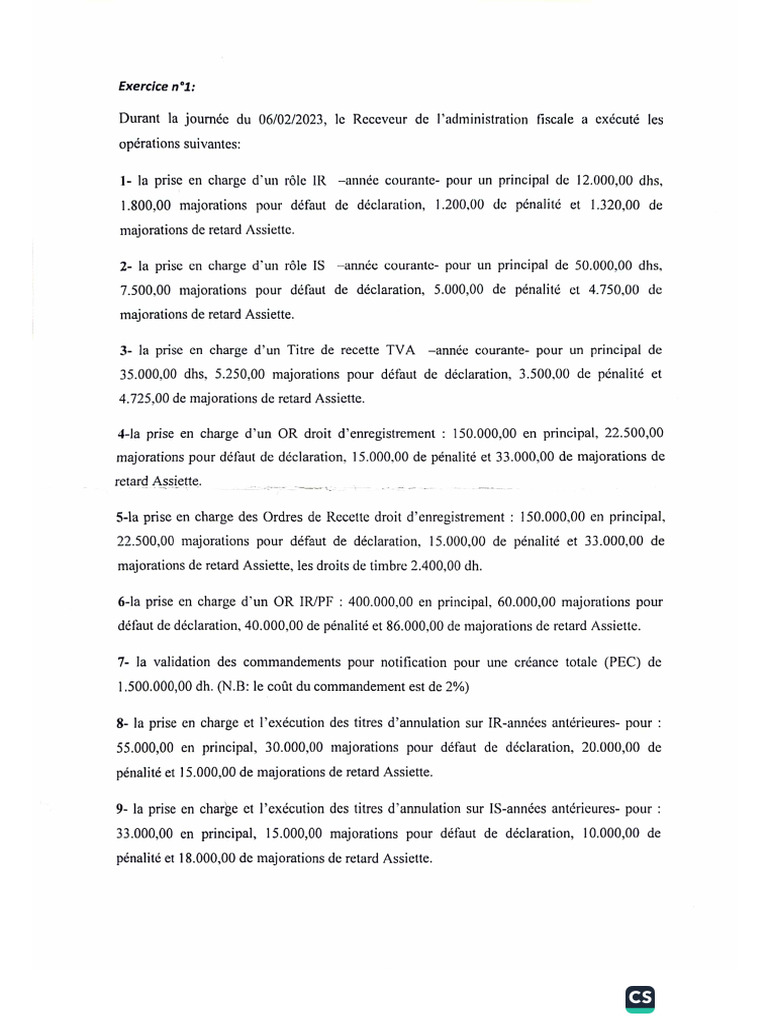 Compta Des Raf Exercice 1 | PDF