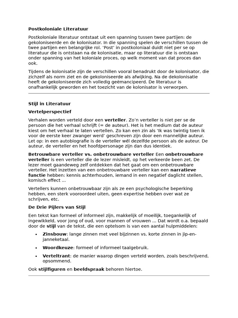 Nederlands Samenvatting Toets Januari | PDF