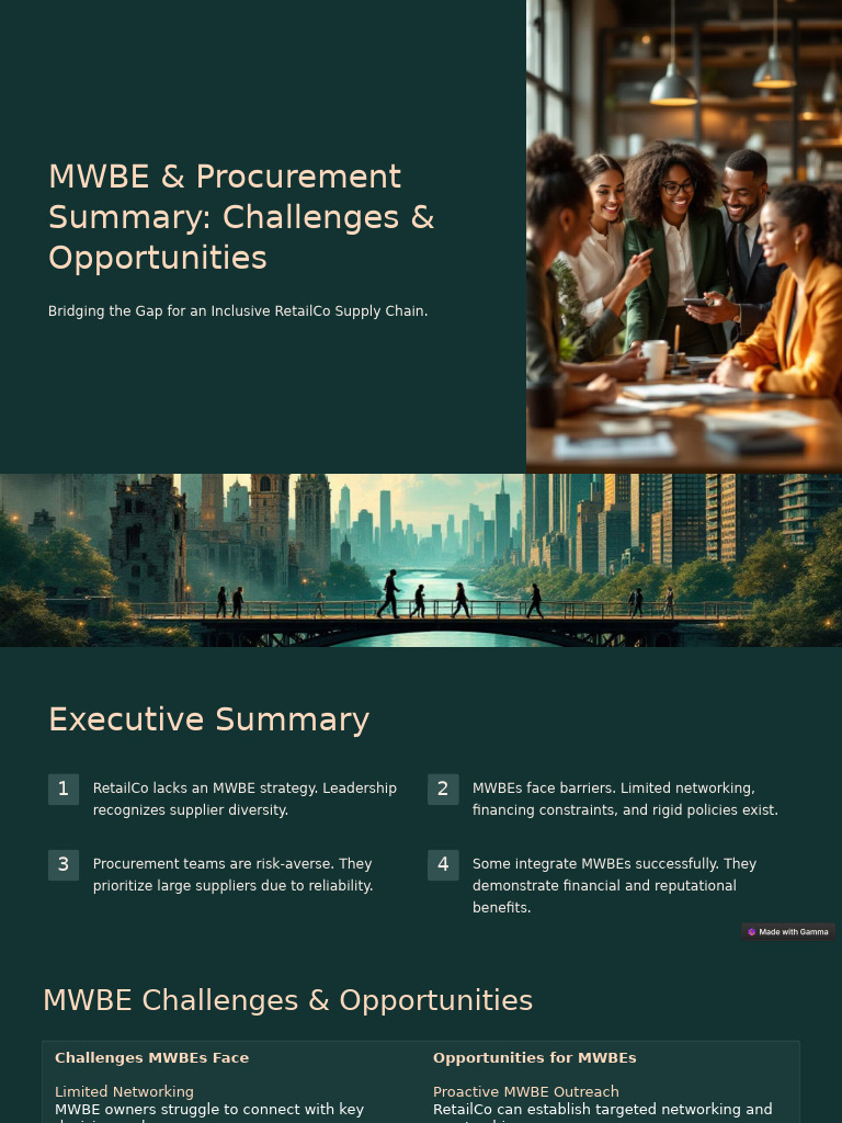 MWBE-and-Procurement-Summary-Challenges-and-Opportunities | PDF | Supply Chain | Procurement