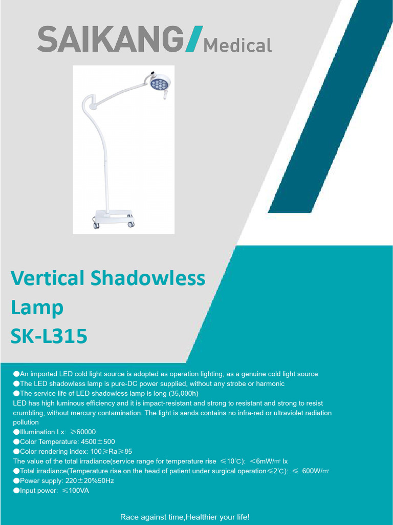 LED Shadowless Surgical Lamp SK-L315 | PDF