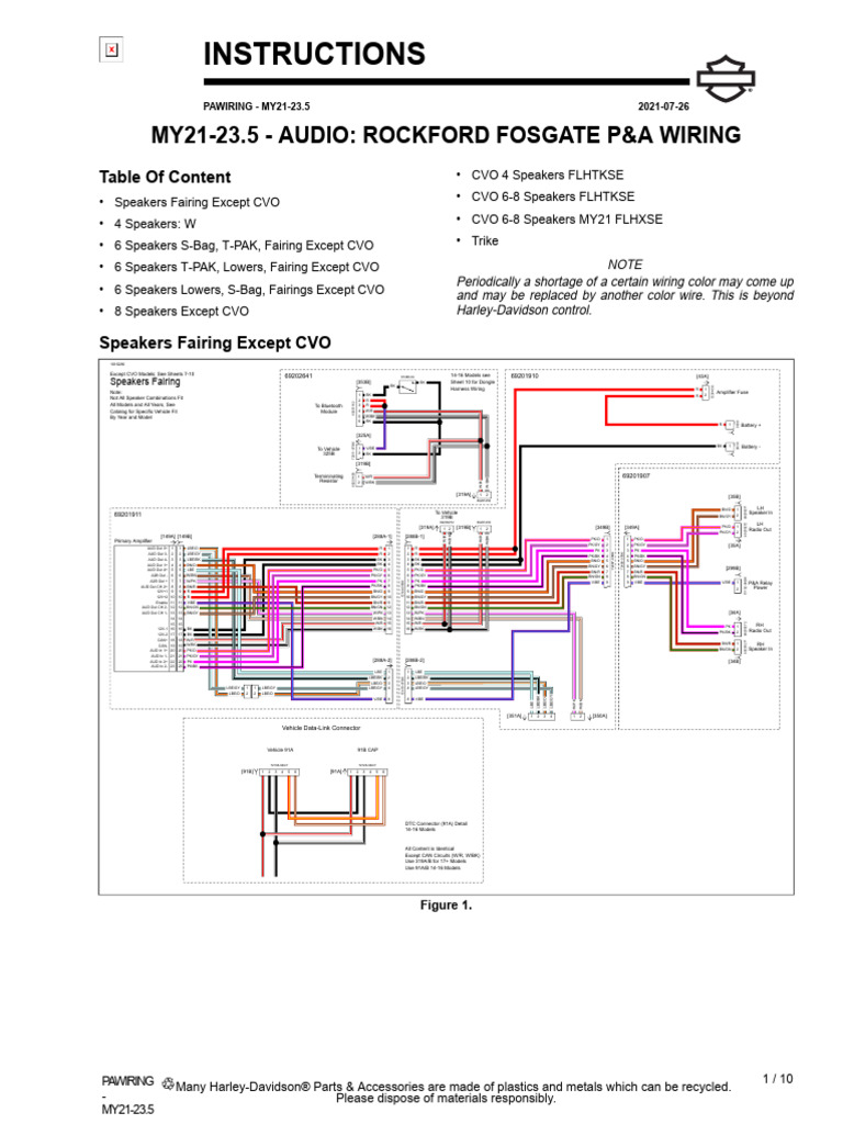 Rockford Fosgate Wiring Guide for Harley | PDF | Electronic Engineering ...