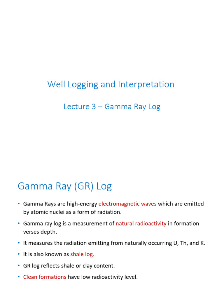 Gamma Ray Log: Measurement & Applications | PDF | Physical Sciences ...