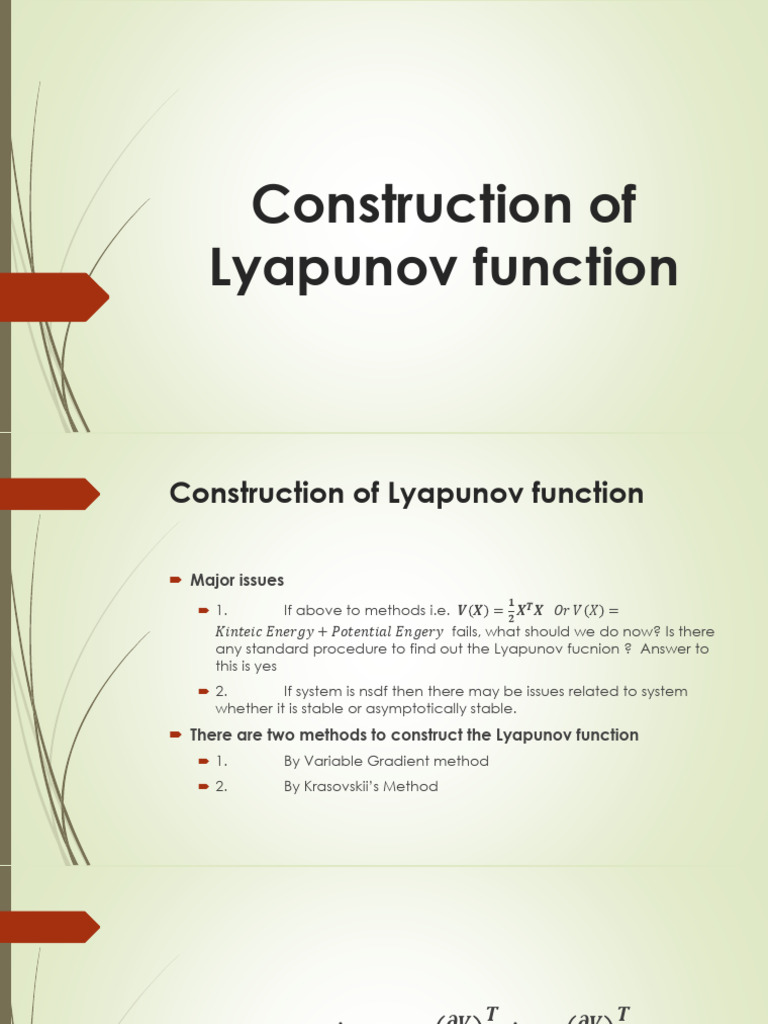 2_construction_of__lyapunov_function | PDF | Functions And Mappings | Differential Calculus
