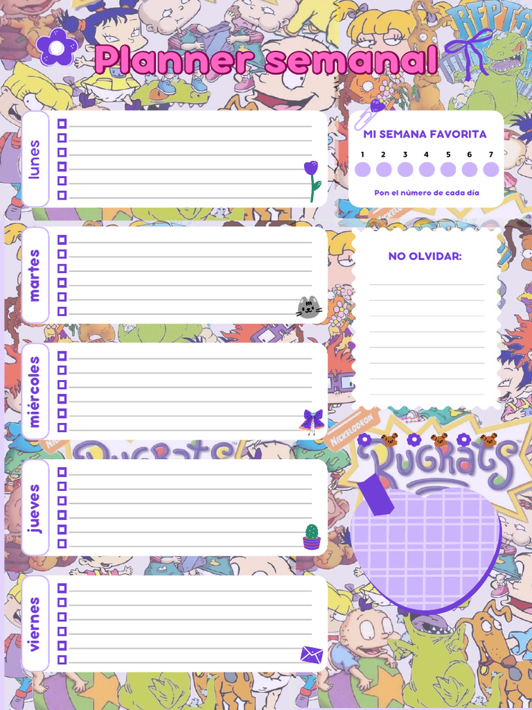 Planner Semanal Organización Morado | PDF