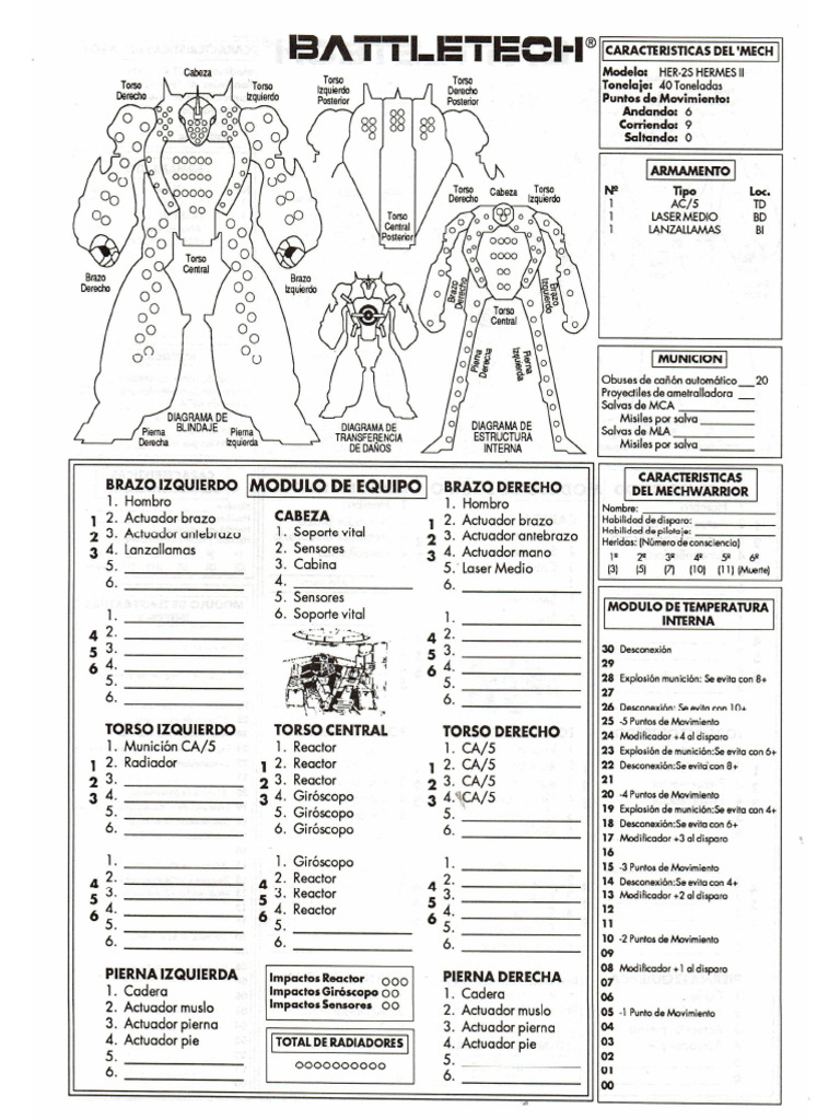 Battletech Hermes Spanish | PDF