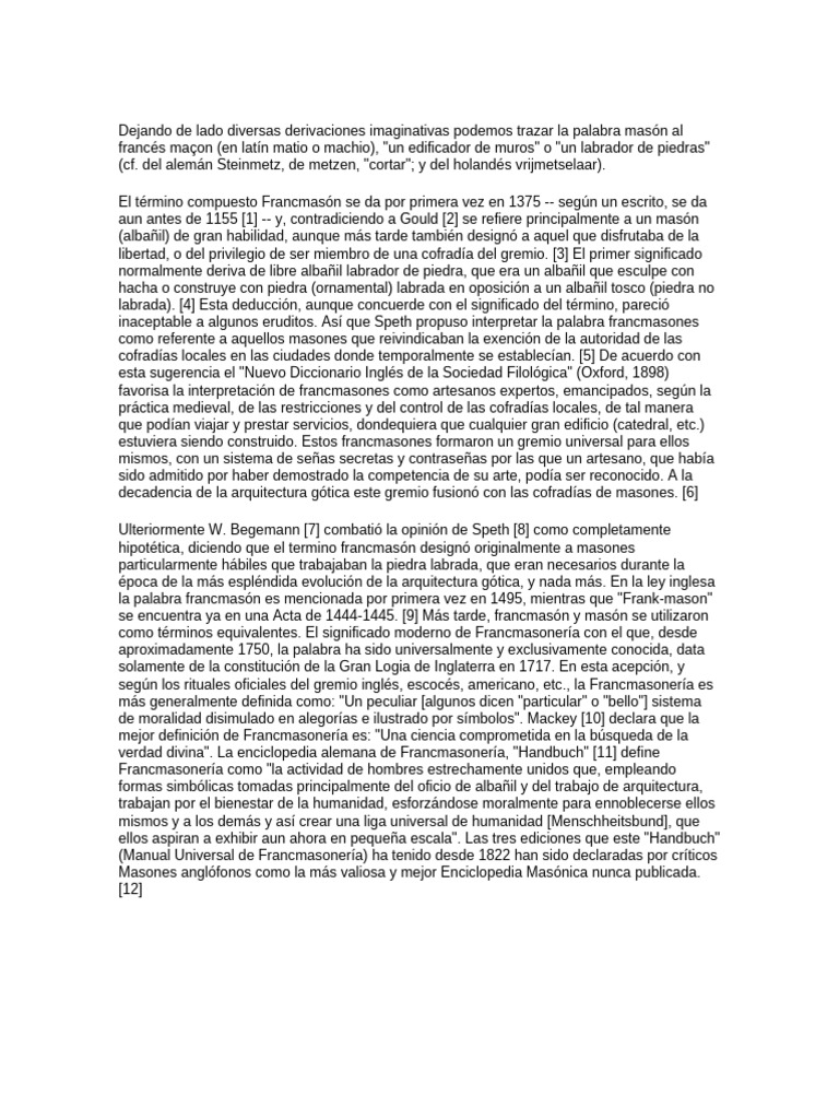 Francmason. Origen y Significado | PDF | Masonería