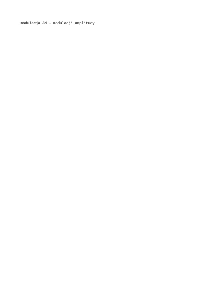 Modulacja AM - Modulacji Amplitudy | PDF