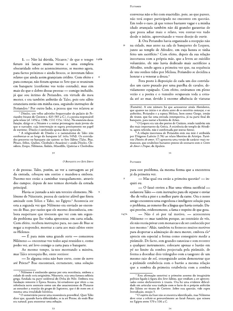 O Banquete Dos 7 Sabios (Impressão) | PDF