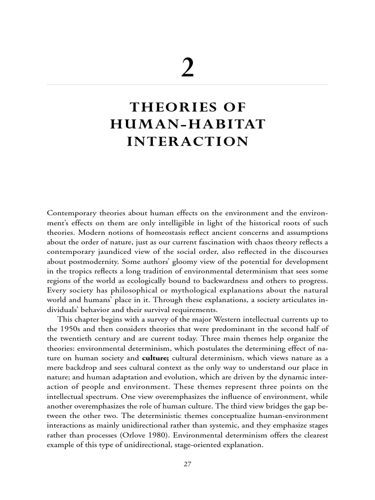 Human-Environment Interaction Theories | PDF | Evolution | Natural ...